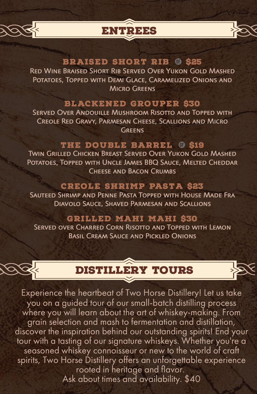 Food & Drinks — Two Horse Distillery