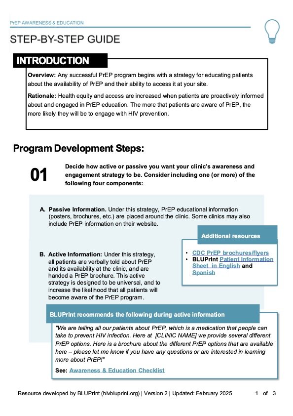 PrEP Program Builder | Research-Driven Guide to Oral and Injectable PrEP Implementation — BLUPrInt