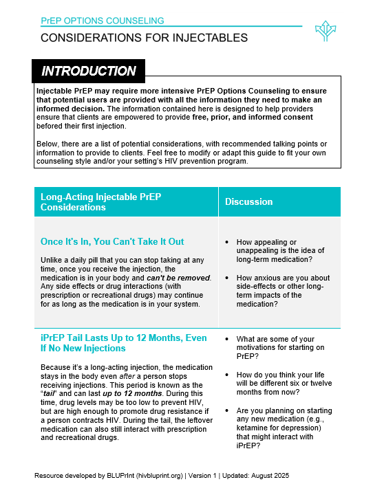 Patient Education | Resources to support active and passive delivery of PrEP-information to ...