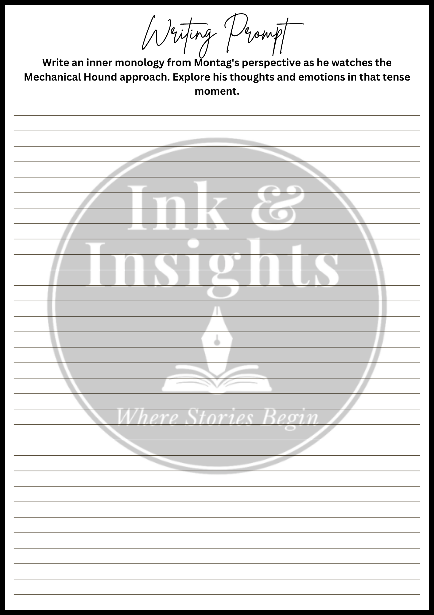 Fahrenheit 451 Creative Writing Prompts — Ink & Insights