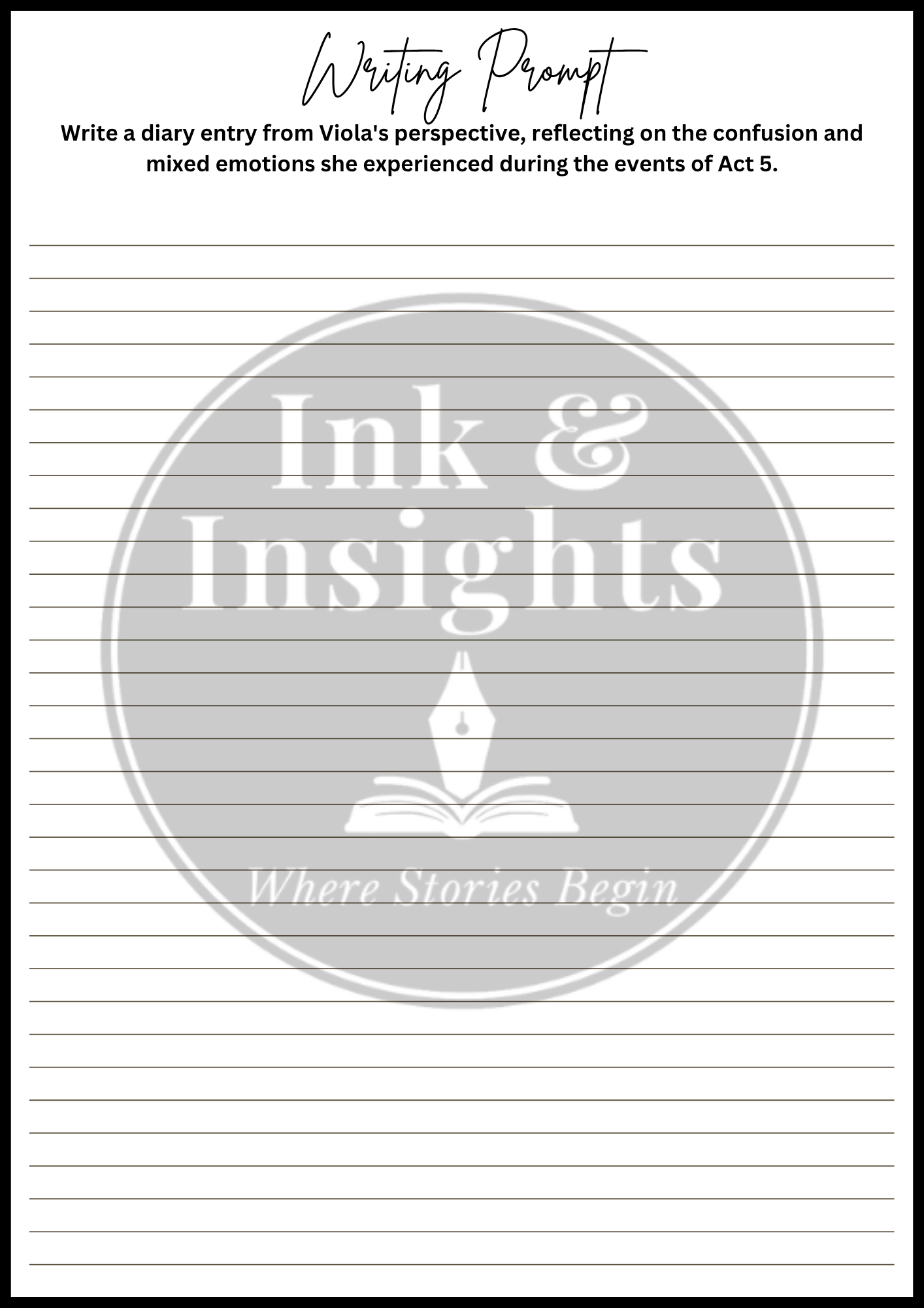 Twelfth Night Creative Writing Prompts — Ink & Insights