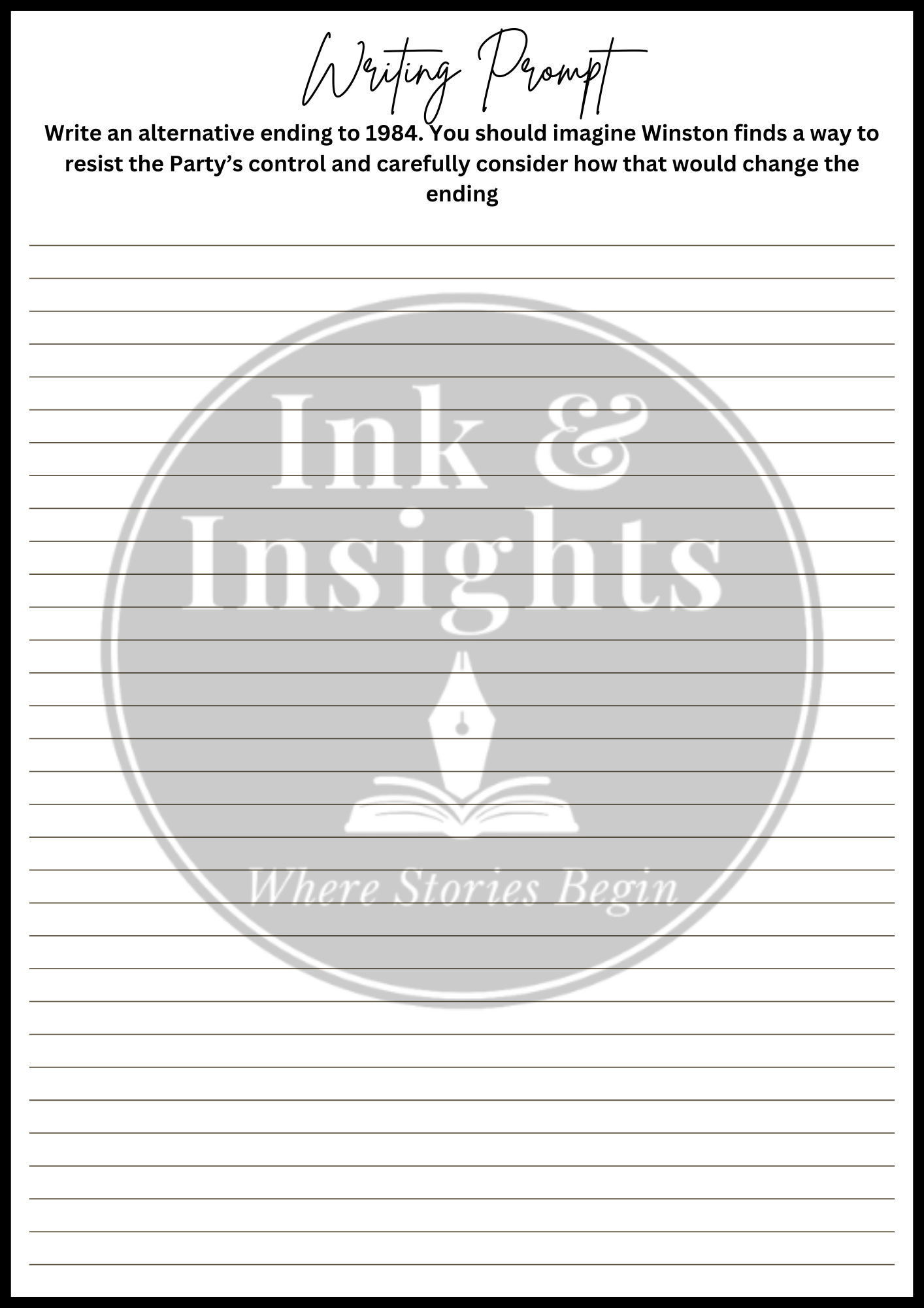 1984 Creative Writing Prompts — Ink & Insights