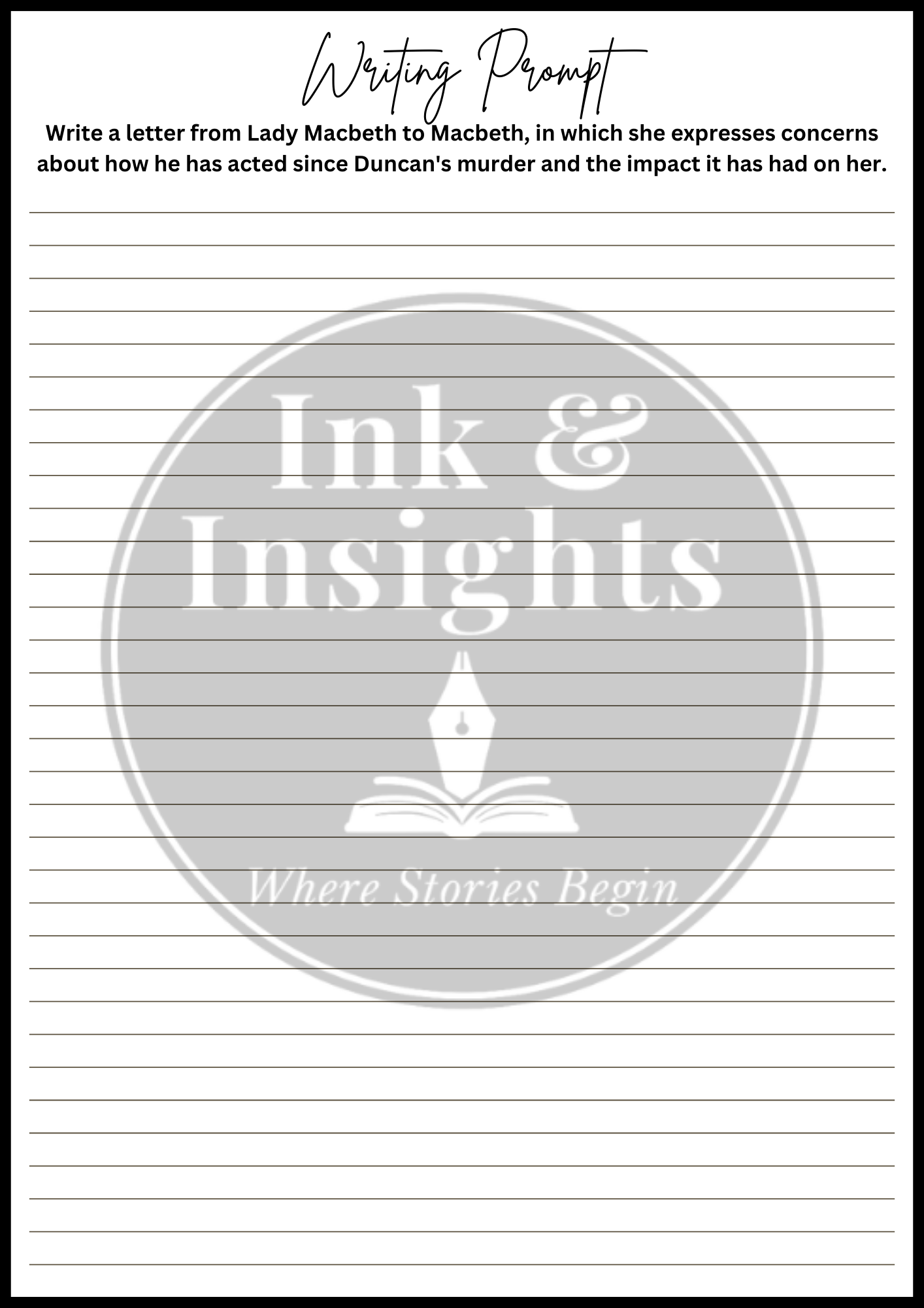 Macbeth Creative Writing Prompts — Ink & Insights