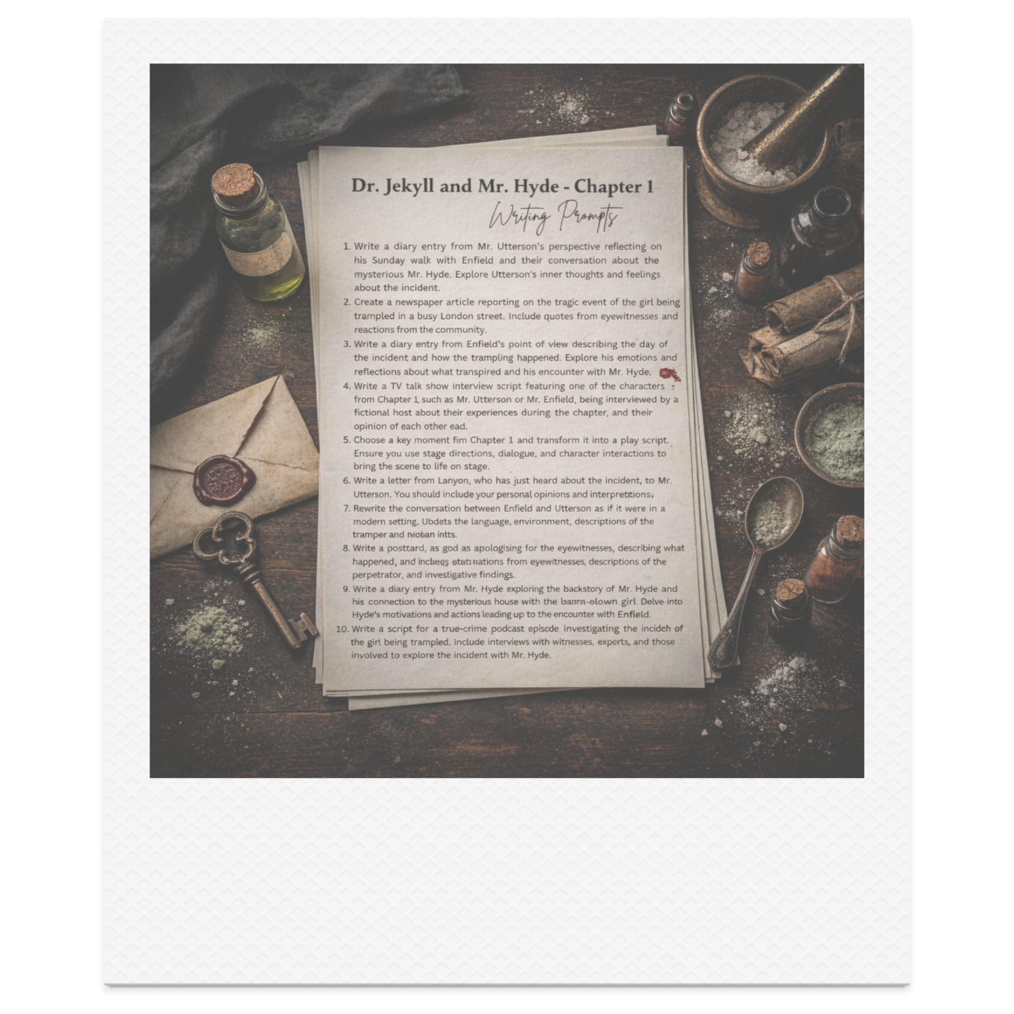 The Strange Case of Dr Jekyll and Mr Hyde Chapter Creative Writing ...