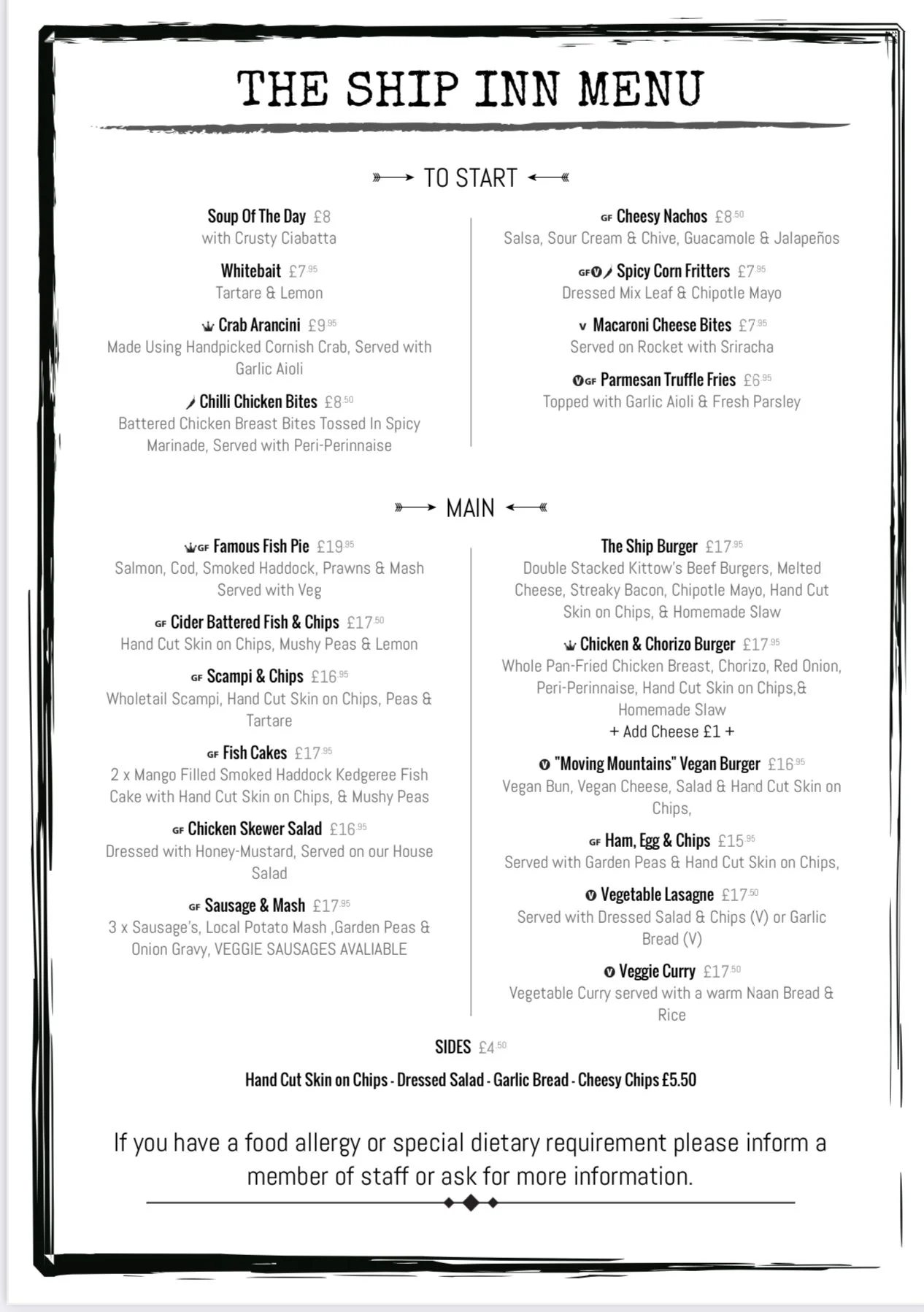 Menu — The Ship Inn Fowey