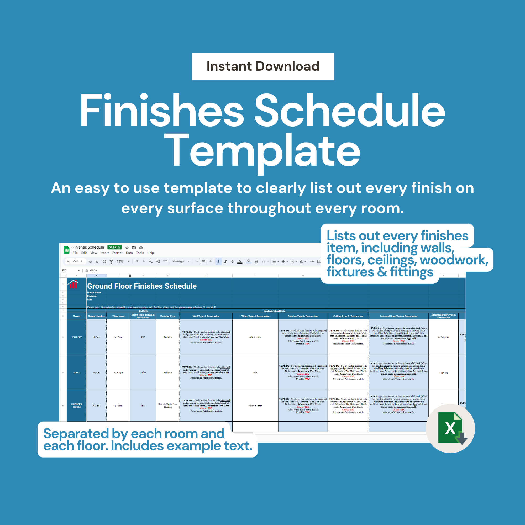 Finishes Schedule — HomeInspire