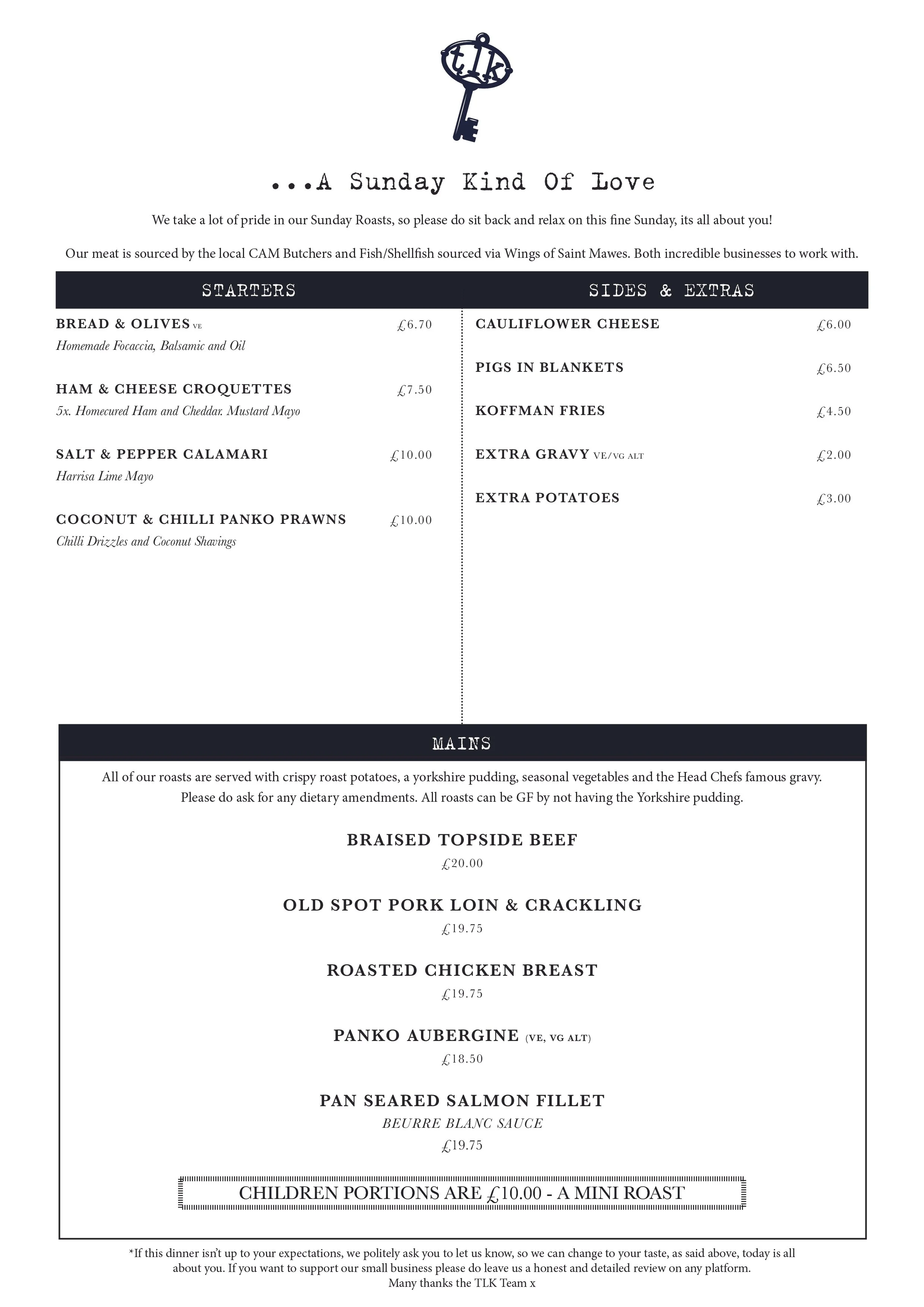 Menus | Discover & Dine Now — the lock keepers