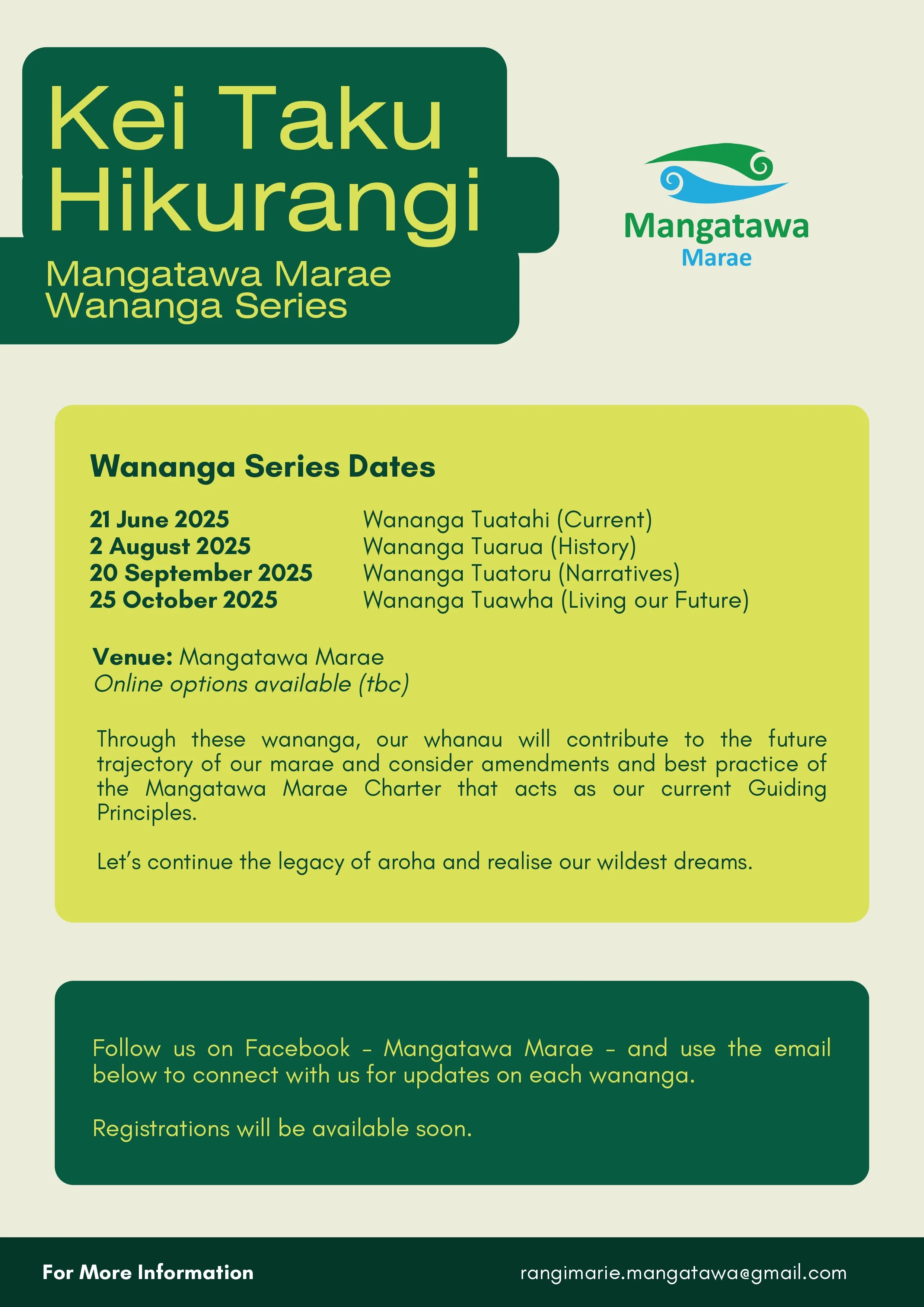 Kei Taku Hikurangi | Mangatawa Marae Wananga Series — Mangatawa Marae