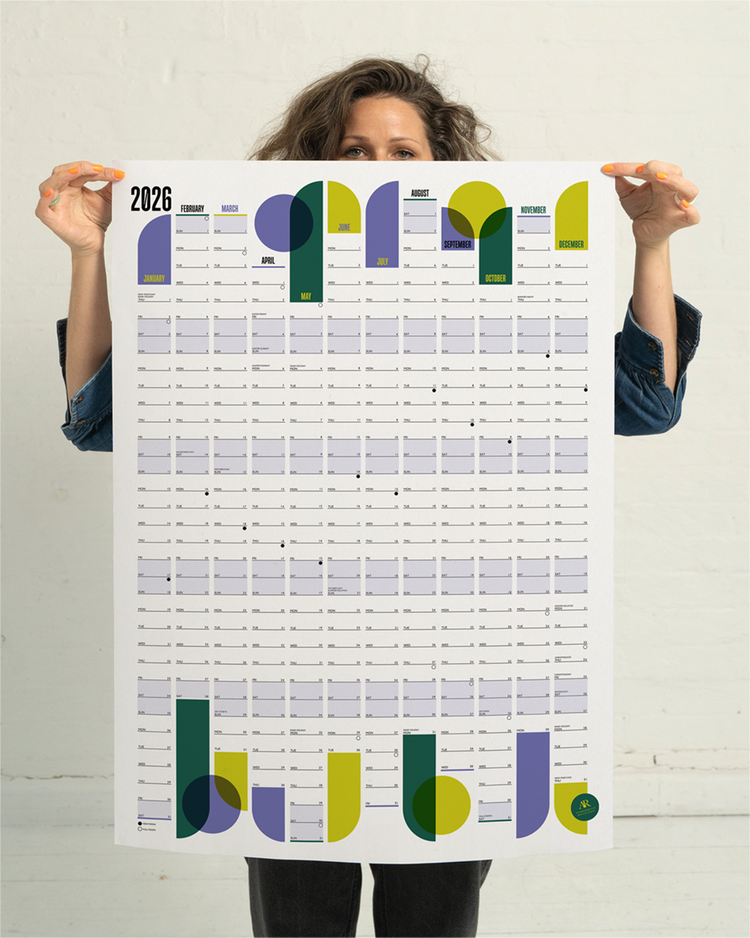 2026 A1 Portrait Wall planner - Muted — Freelance Graphic Designer ...