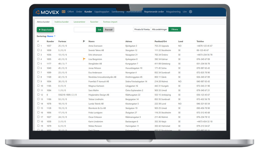 Movex | Det ledande systemet för flyttfirmor