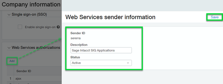 3. Web Services User and Sender IDs — Sage Intacct Technical Solutions