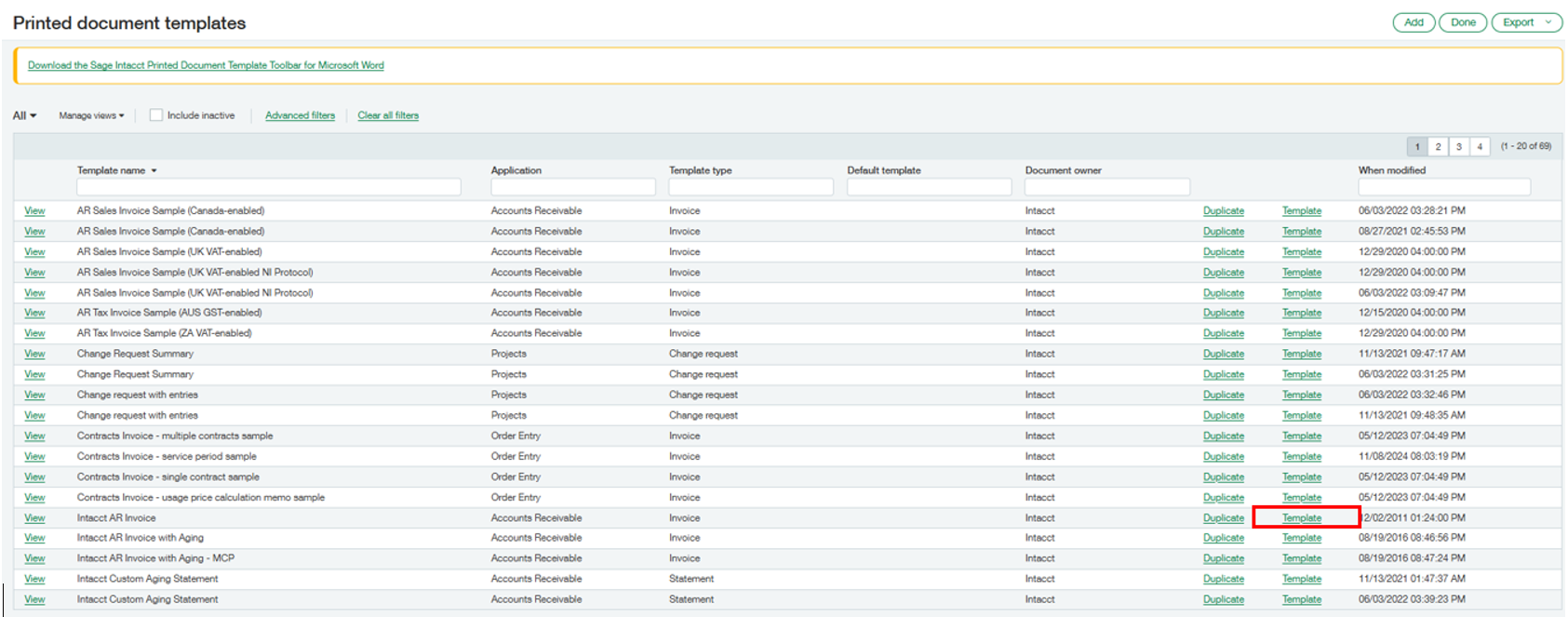 Adding Your Updated Template Back Into Sage Intacct. — Sage Intacct ...