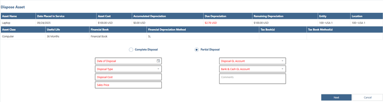 15. Partial disposal of an Asset — Sage Intacct Technical Solutions