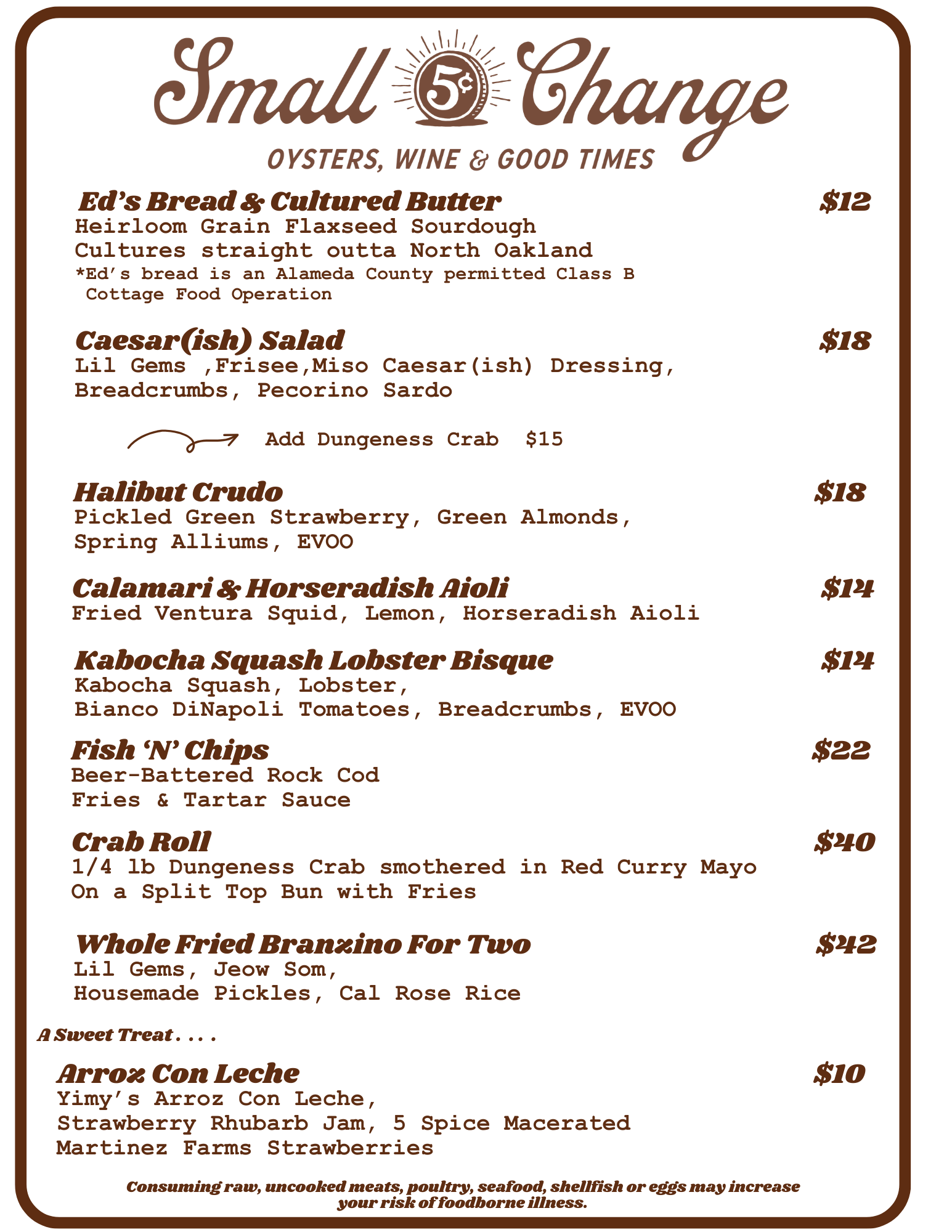 Menu 1 — Small Change