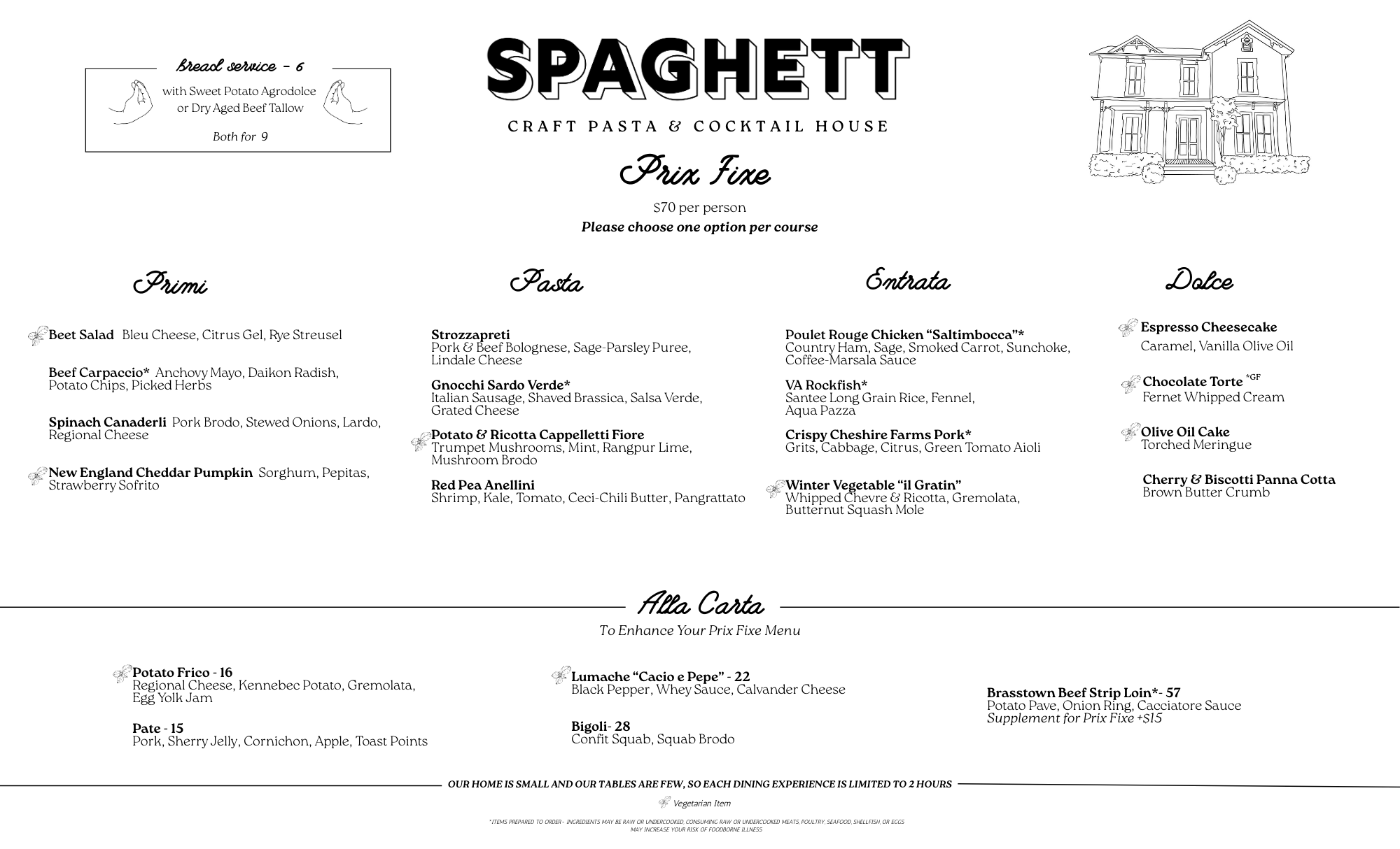 Sample Menu — Spaghett