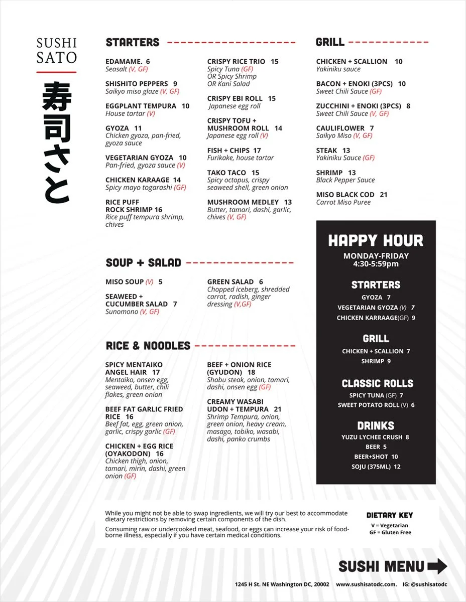 MENU — Sushi Sato