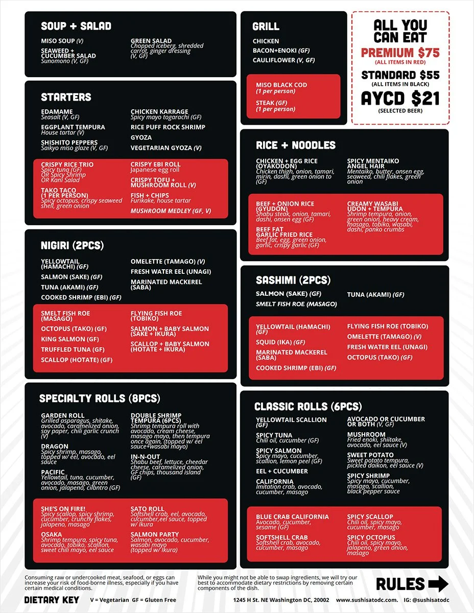 MENU — Sushi Sato