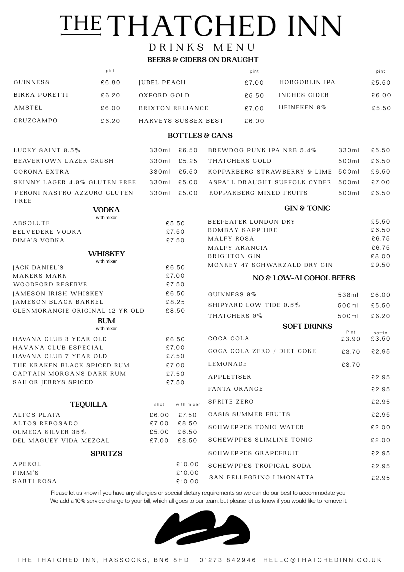 Menu 1 The Thatched Inn Hassocks Menu 1 The Thatched Inn Hassocks