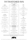 Menu 1 — The Thatched Inn, Hassocks