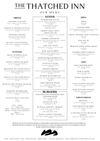 Menu 1 — The Thatched Inn, Hassocks
