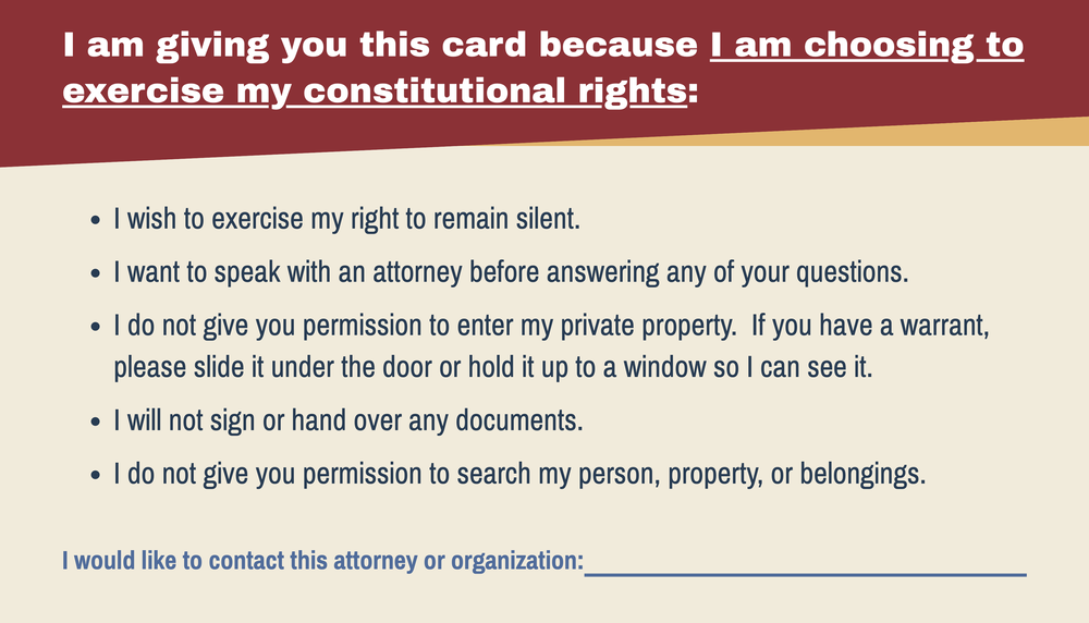 KNOW YOUR RIGHTS — IL IMMIGRATION INFO
