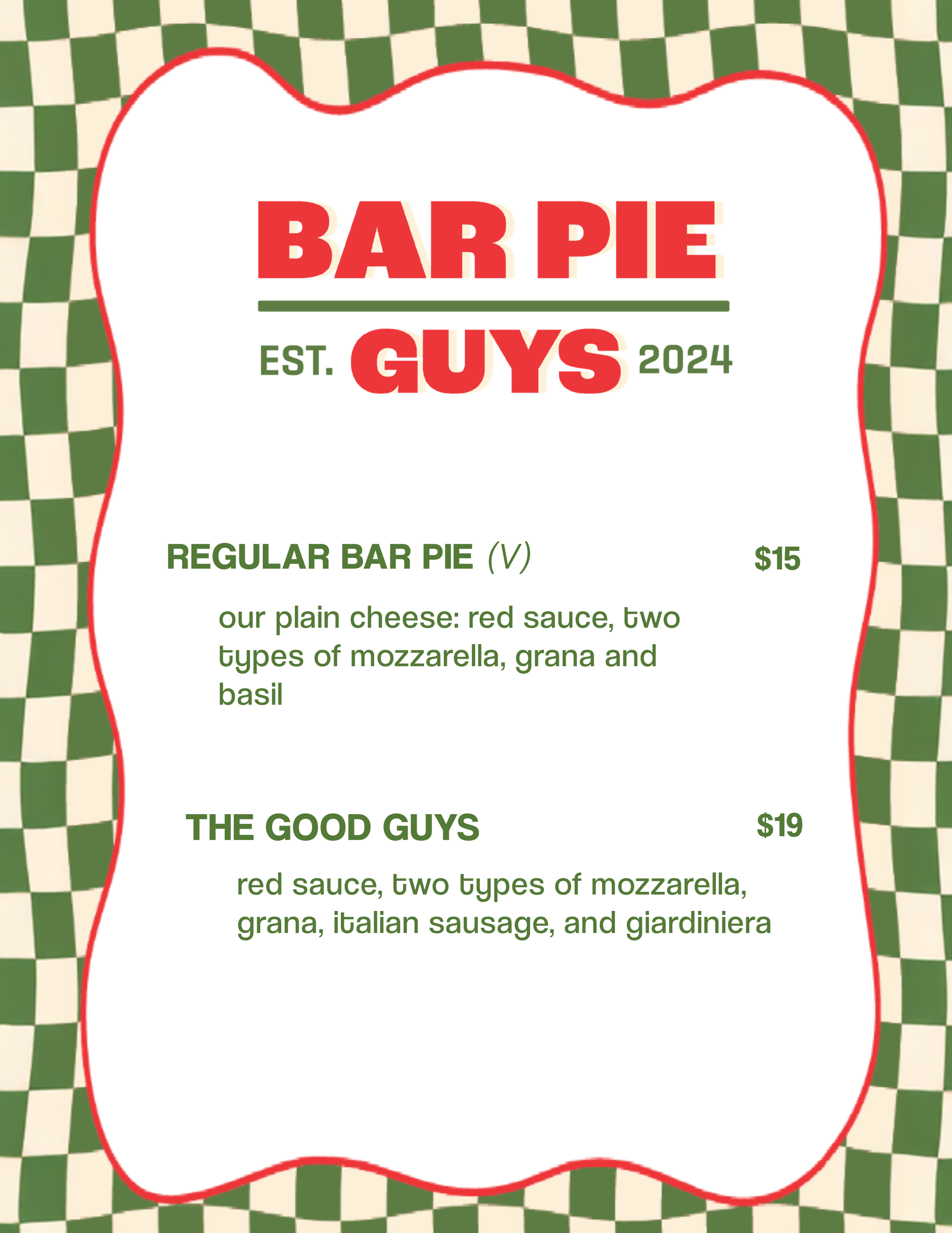 Menu — Bar Pie Guys