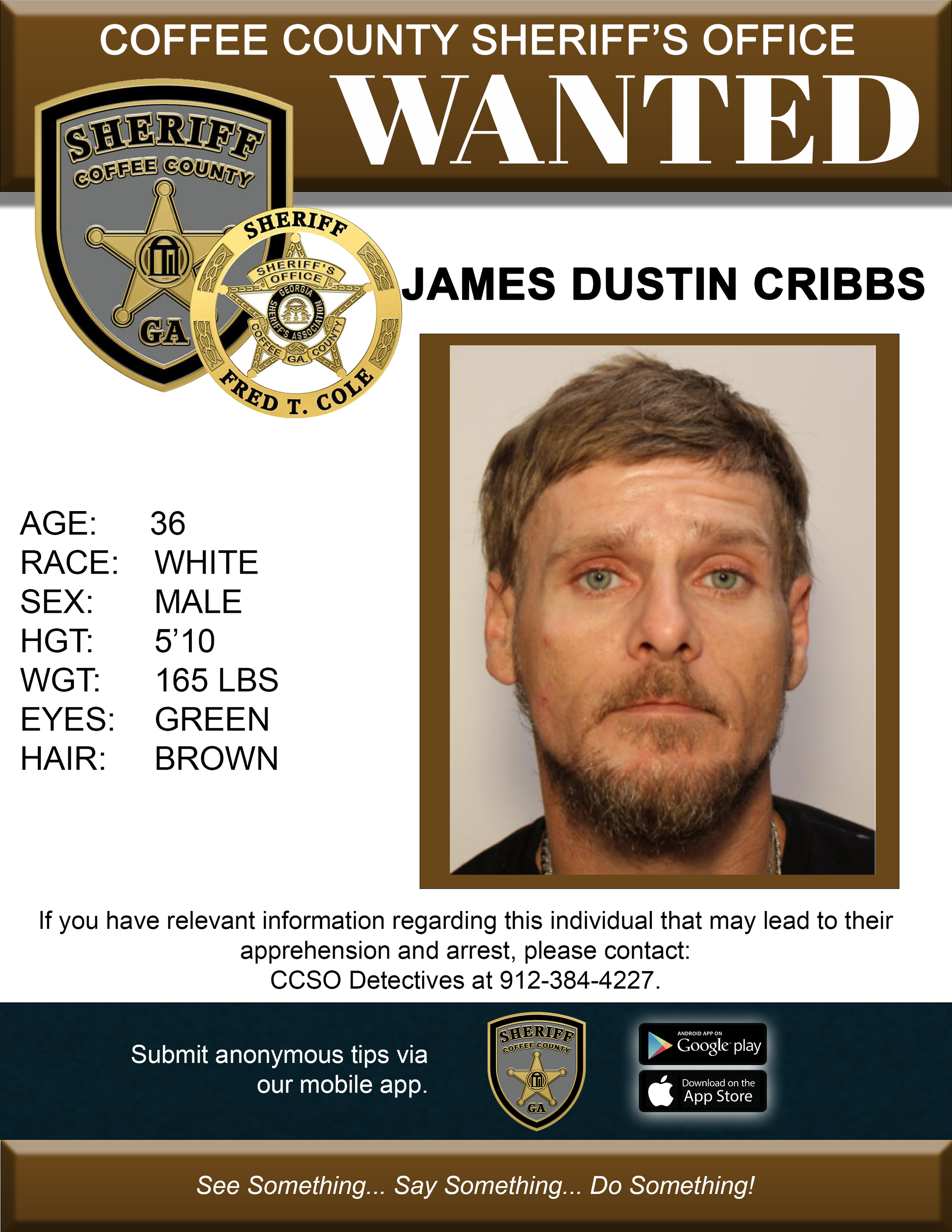 Sheriff's Office of Coffee County GA — WANTED PERSON ALERT -PRESS