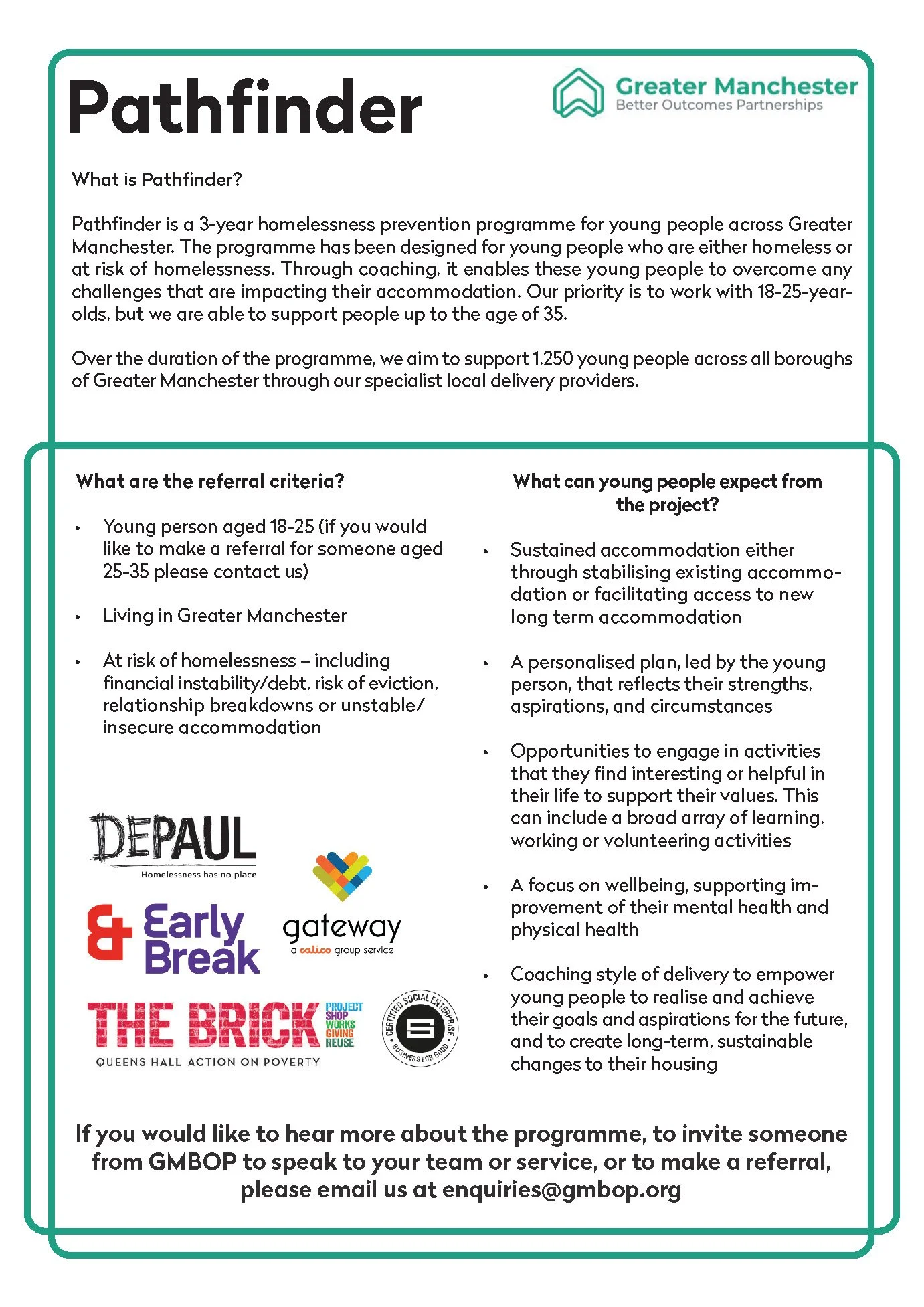 Pathfinder | Early Break Homelessness Prevention Support