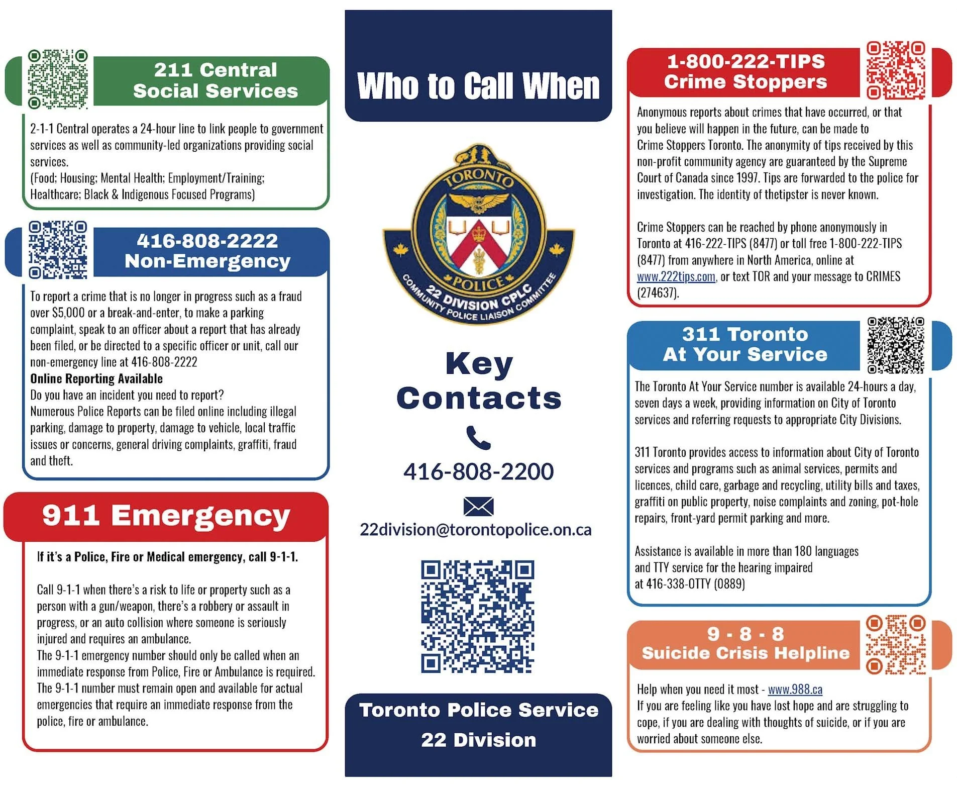 Who To Call — 22 DIVISION COMMUNITY POLICE LIAISON COMMITTEE