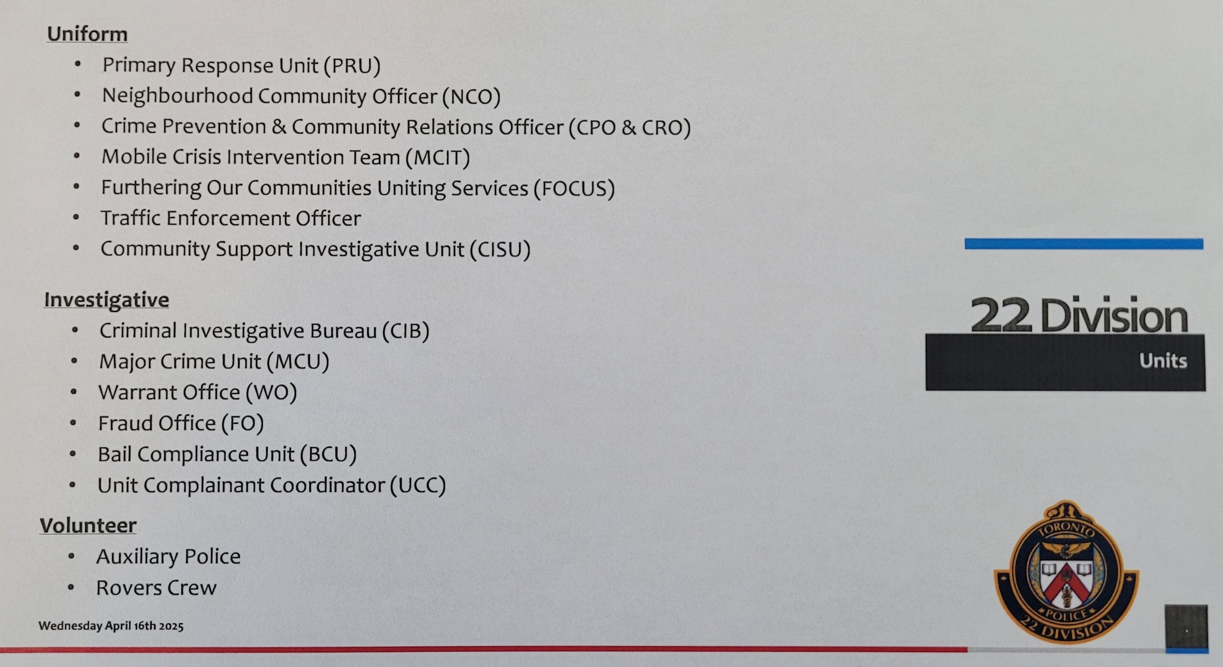 22 Division — 22 DIVISION COMMUNITY POLICE LIAISON COMMITTEE