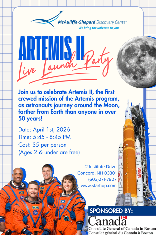 Artemis II Live Launch Party — McAuliffe-Shepard Discovery Center