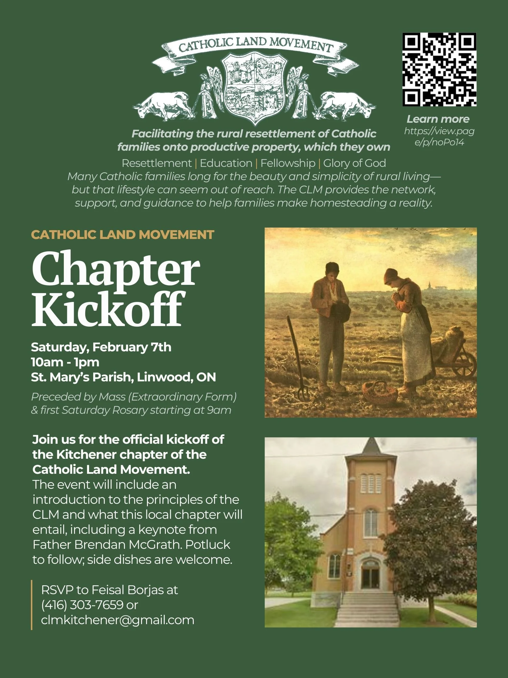 Feb 7 - Catholic Land Movement: Kitchener Kickoff — St. Ann Hamilton