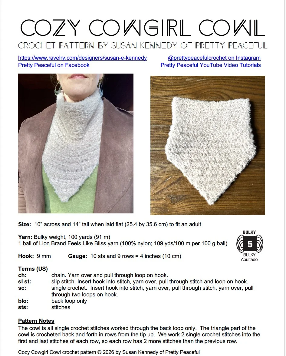 Cozy Cowgirl Cowl Kit- Yarn + Printed Crochet Pattern — Pretty Peaceful