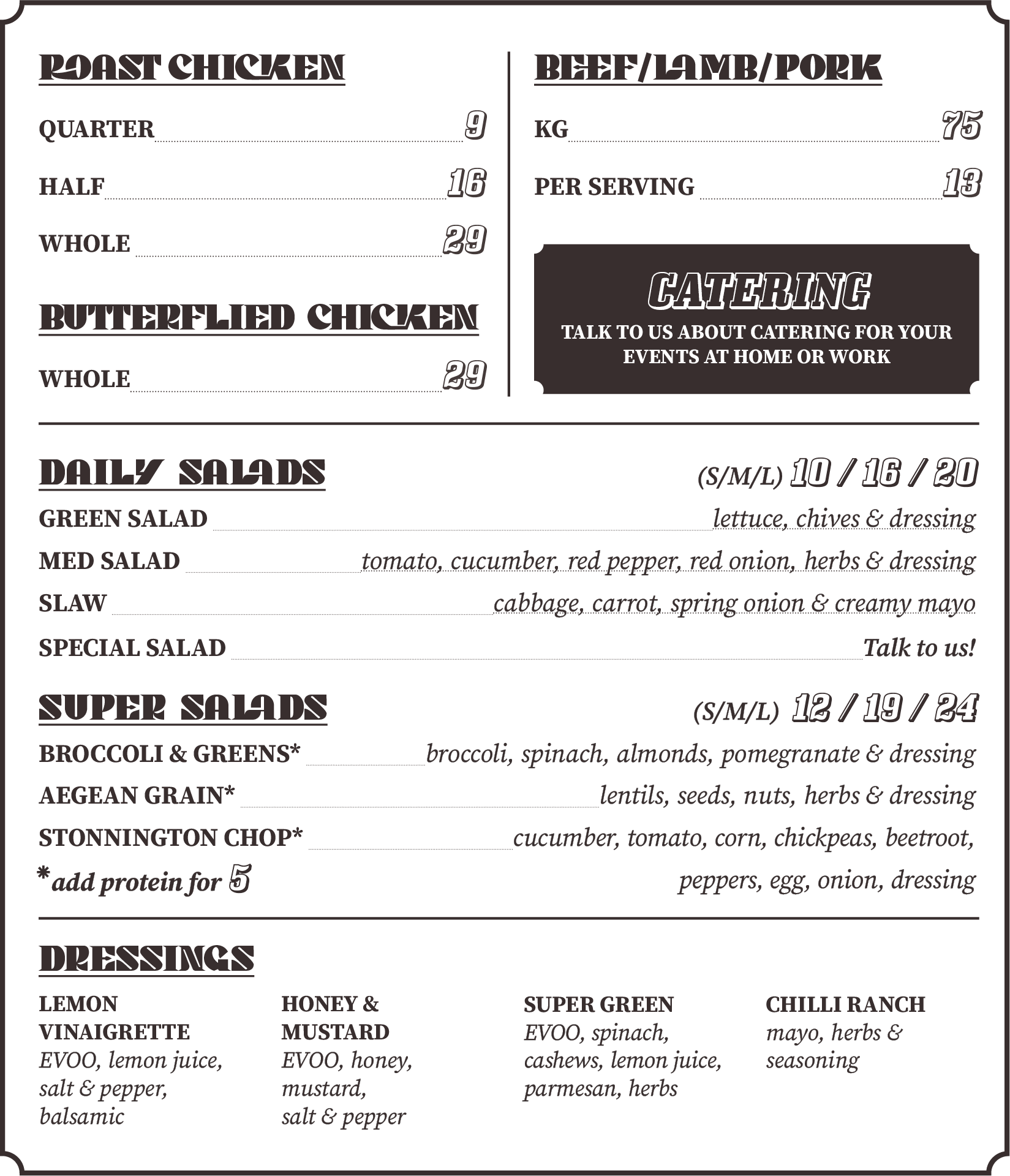 Menu | Carvery Hawksburn | Quality Meats, Fresh Salads & Tasty Food ...