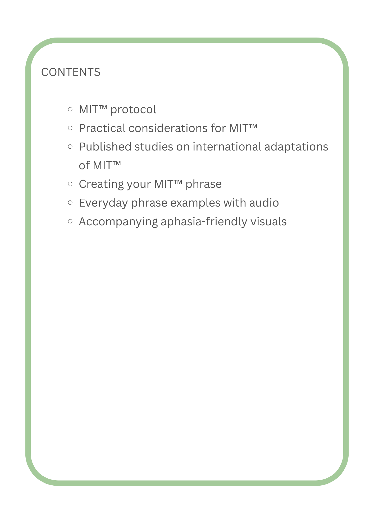 Melodic Intonation Therapy (MIT)™: Considerations and everyday phrase ...