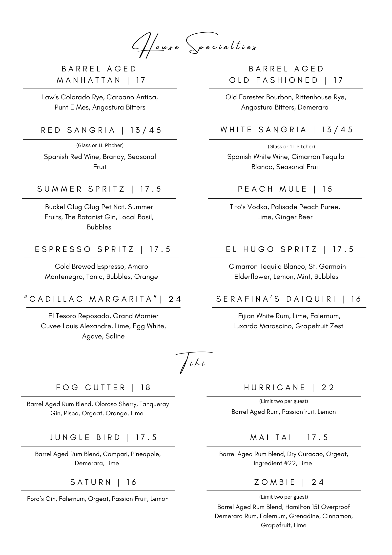 Menu | Explore Our Menu—Book Your Table Today — SERAFINA'S STEAKHOUSE