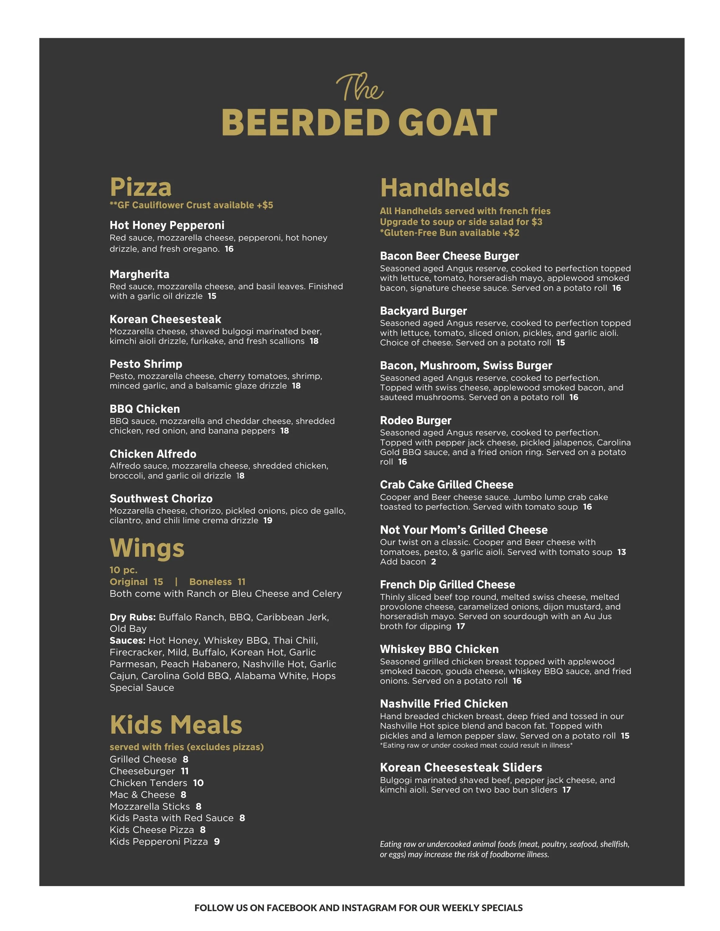 Goat Menu | Explore Our Menu & Join the Herd — Beerded Goat Brewing