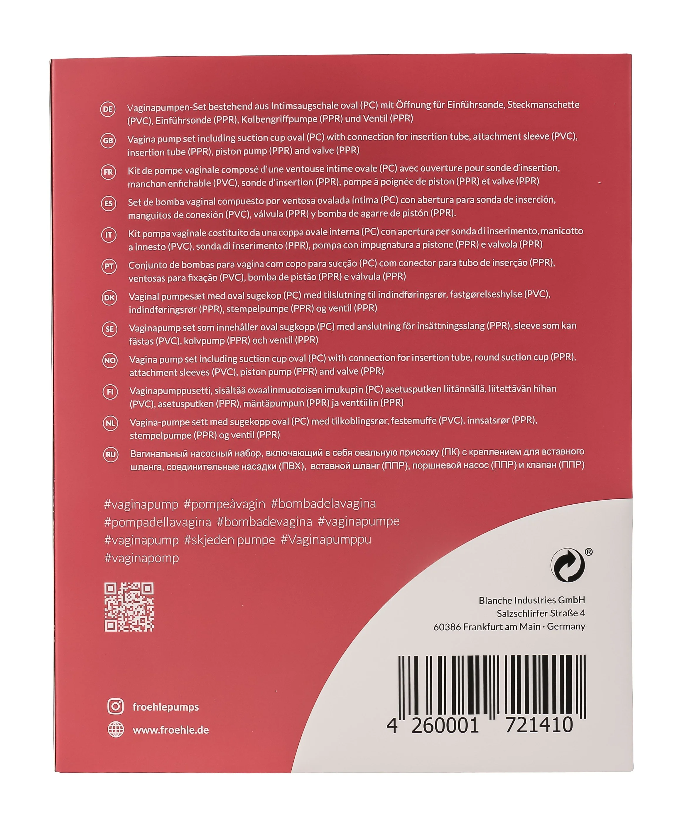 Frohle Froehle Vagina / Pussy Pump Solo Extreme Professional Kit VP003 ...