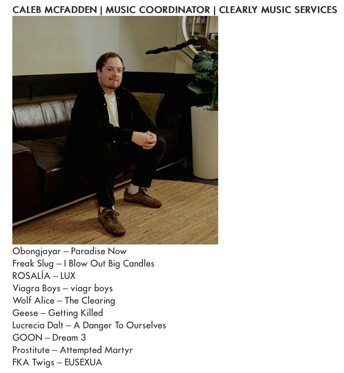 Rollo Grady Best Albums of 2025 — Clearly Music