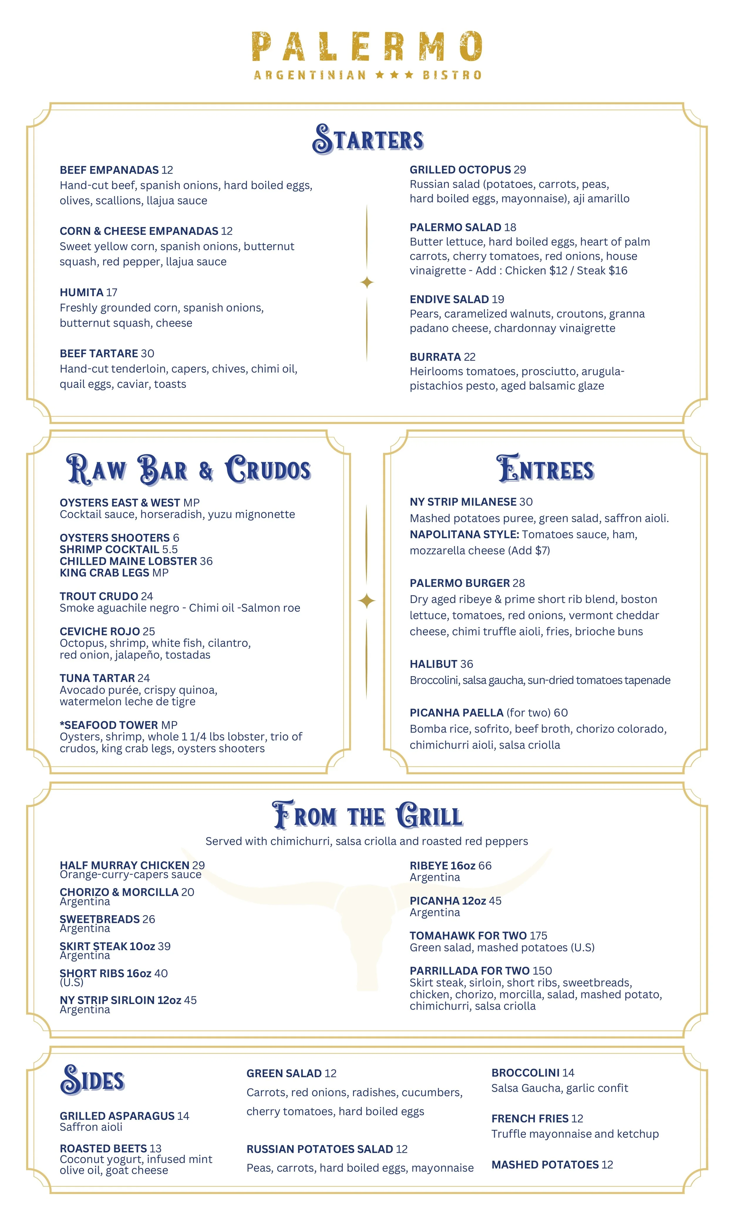 Menus — Palermo Gramercy