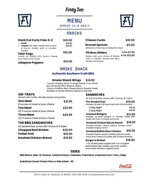 Menu | Explore Our Flavors — FORTY TWO