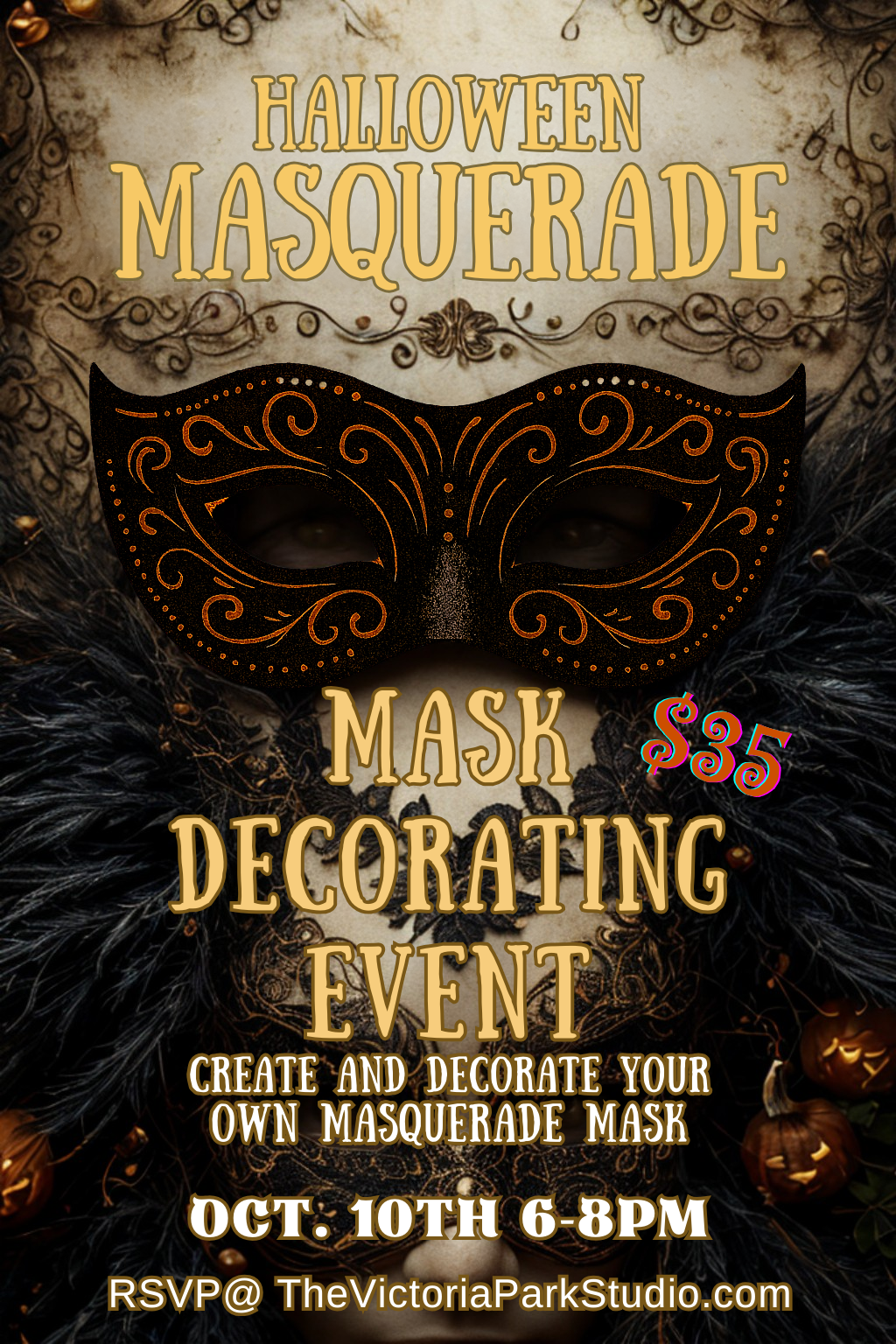 Halloween Masquerade Mask Decorating Workshop! — Victoria Park Studio