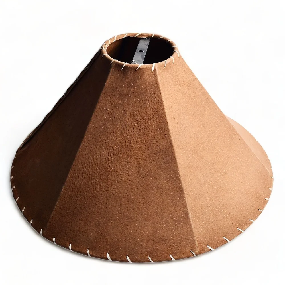 Pigskin Lampshade - Dark Brown — Milagros Rústicos