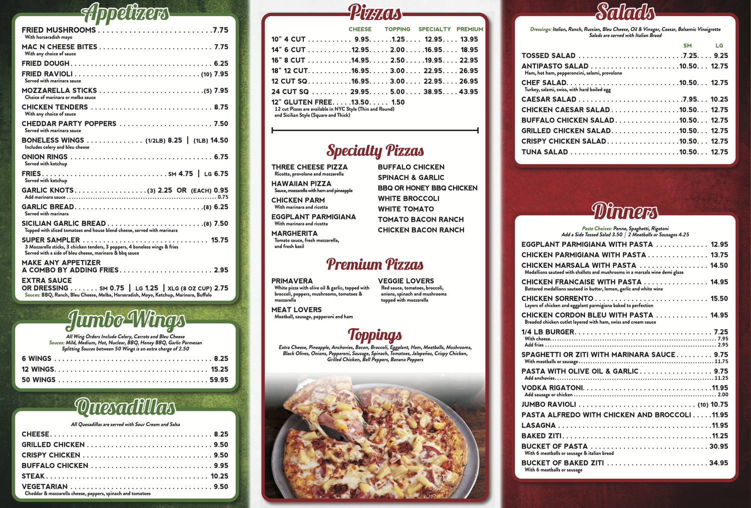 Menu | Order Delicious Pizza Today — Colonie Towne Pizza