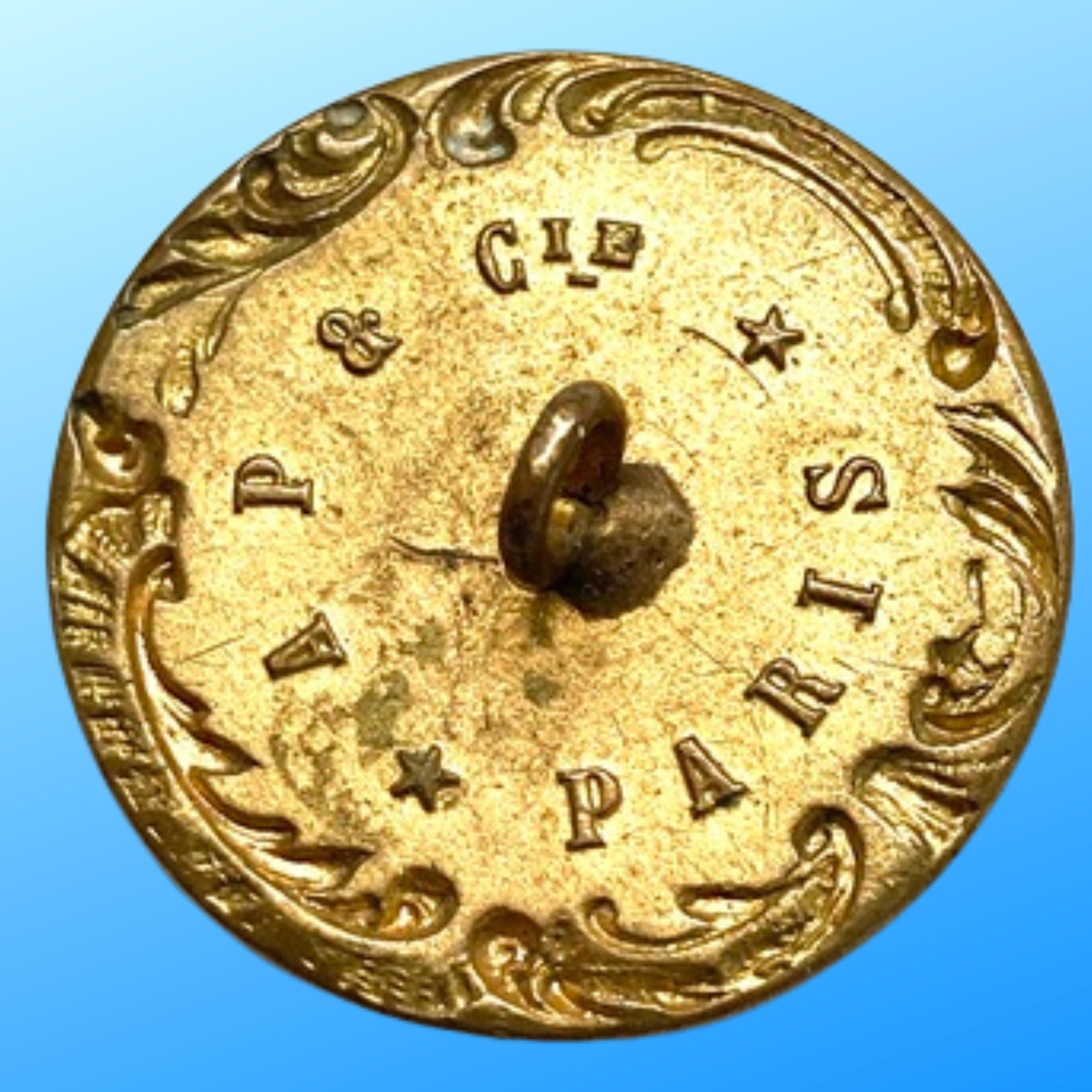 Medium AP&Cie Paris Enamel Button with Pretty Lady — Silver Street Buttons