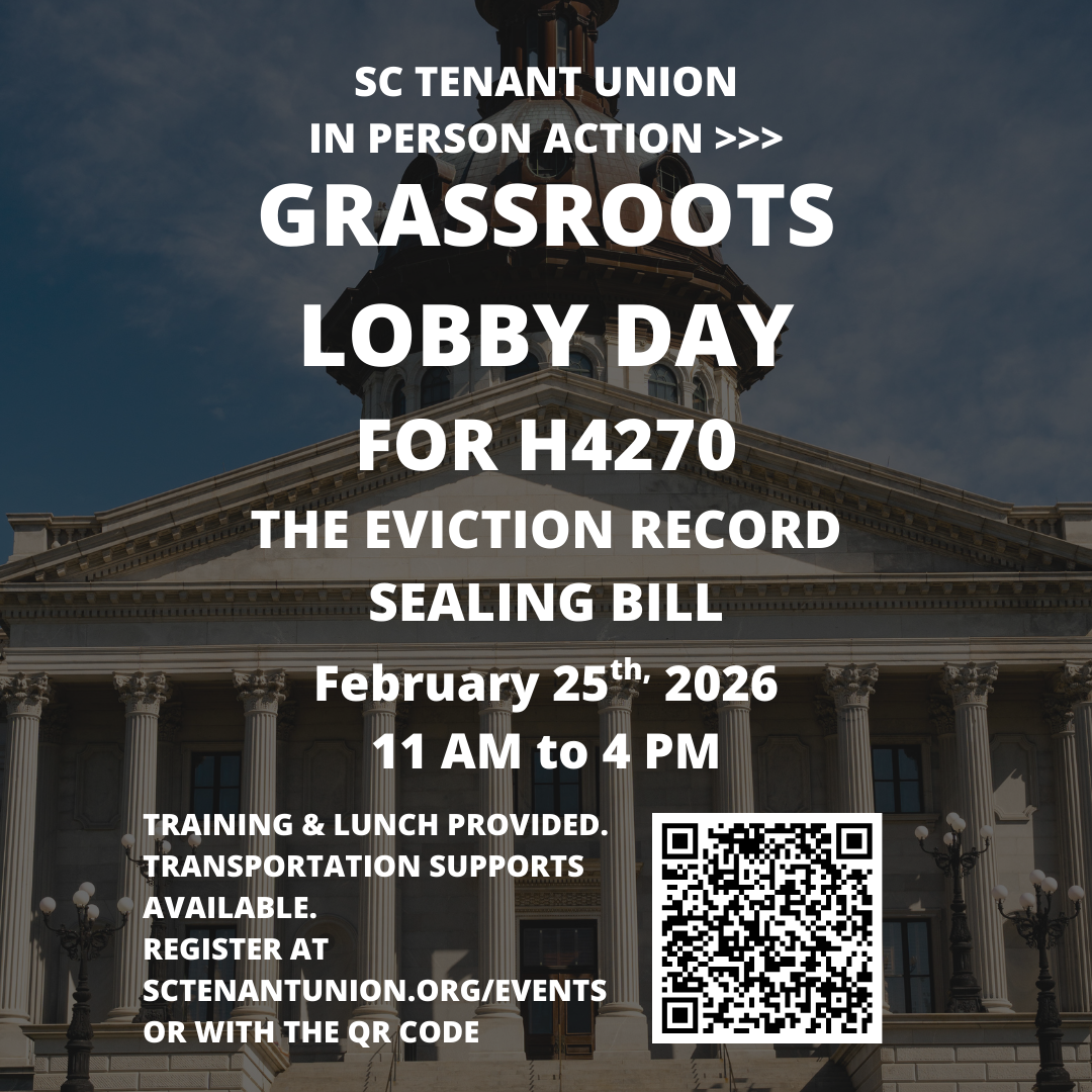 Grassroots Lobby Day for Eviction Record Sealing (H.4270) — SC TENANT UNION