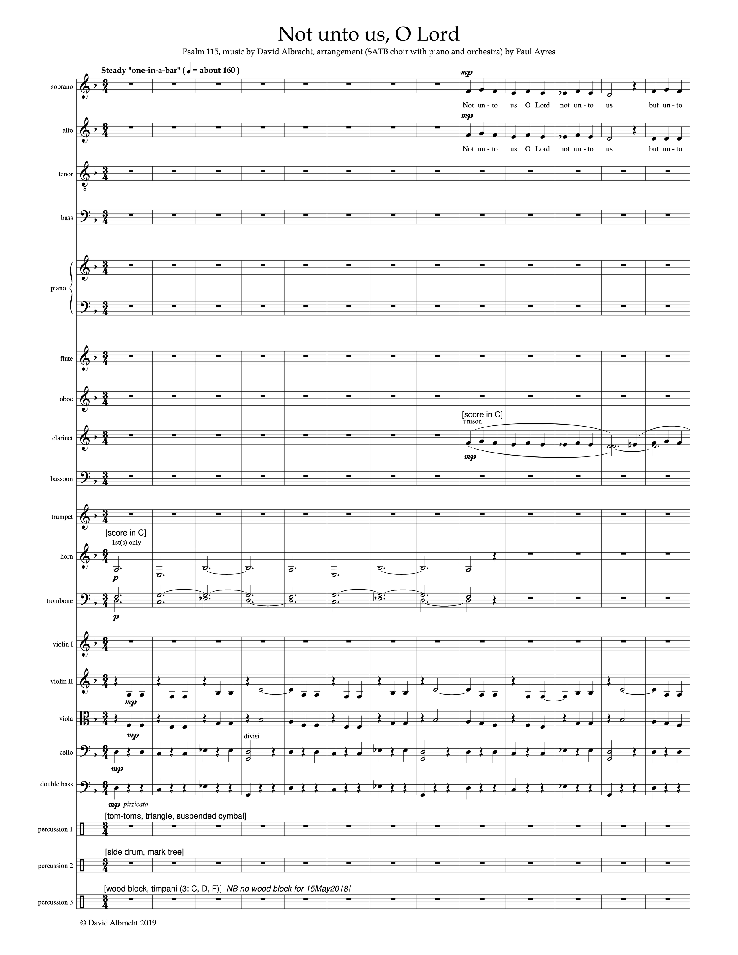 Psalm 115, Not unto us, O Lord, Choir & Orchestra [FULL SCORE] — THE ...
