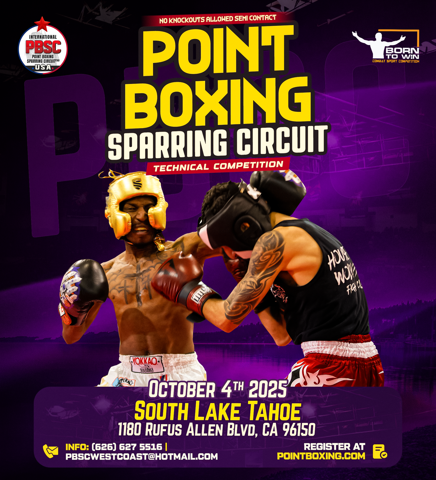 PBSC POINT BOXING SPARRING CIRCUIT - SOUTH LAKE TAHOE, CA — Point ...