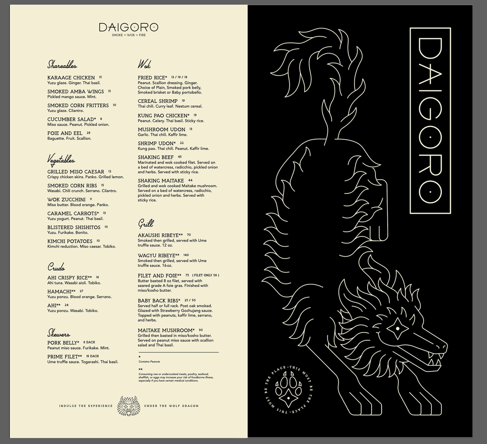Menu — DAIGORO TULSA
