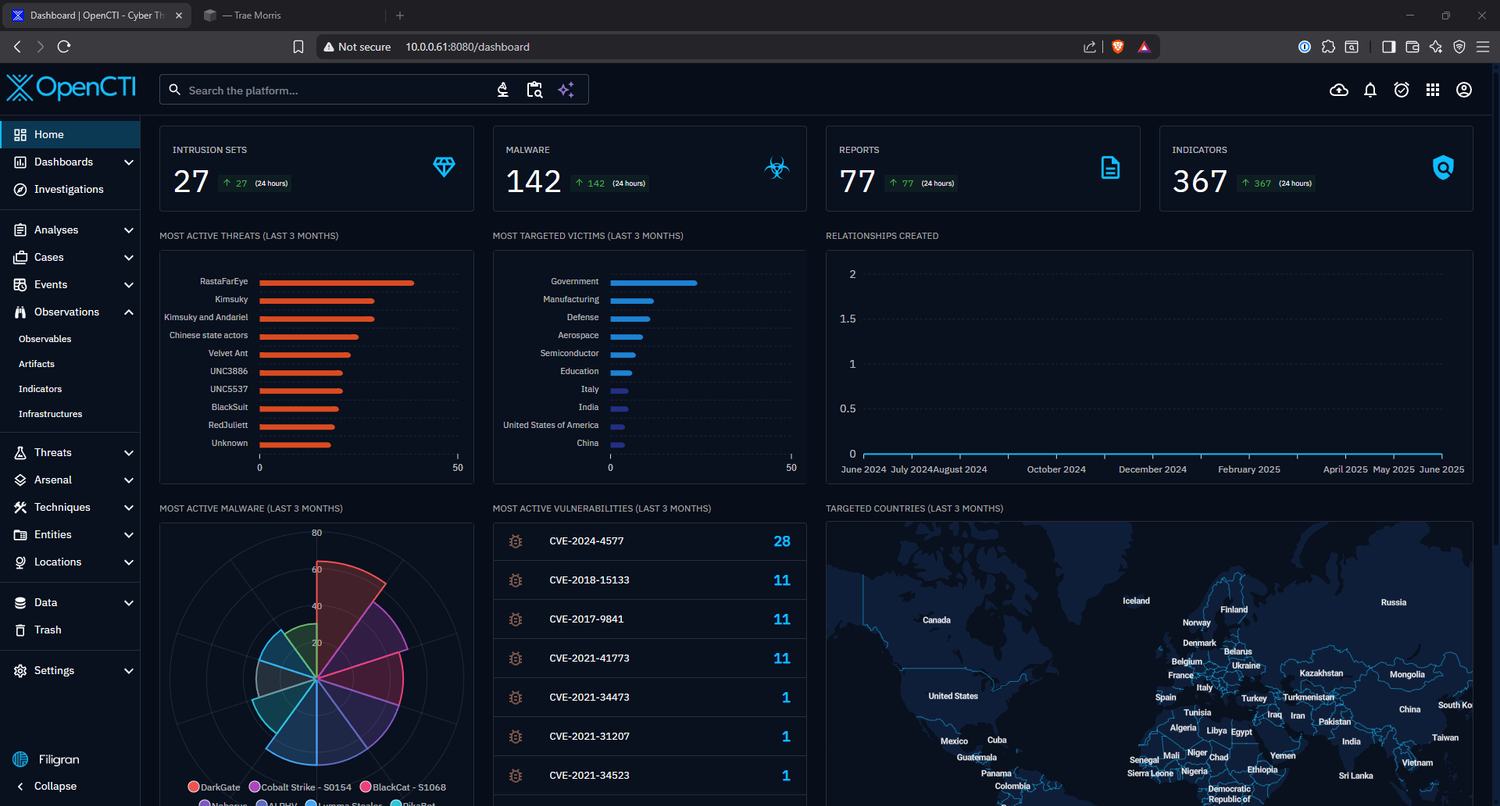 Setting Up OpenCTI: A Beginner's Guide — Trae Morris